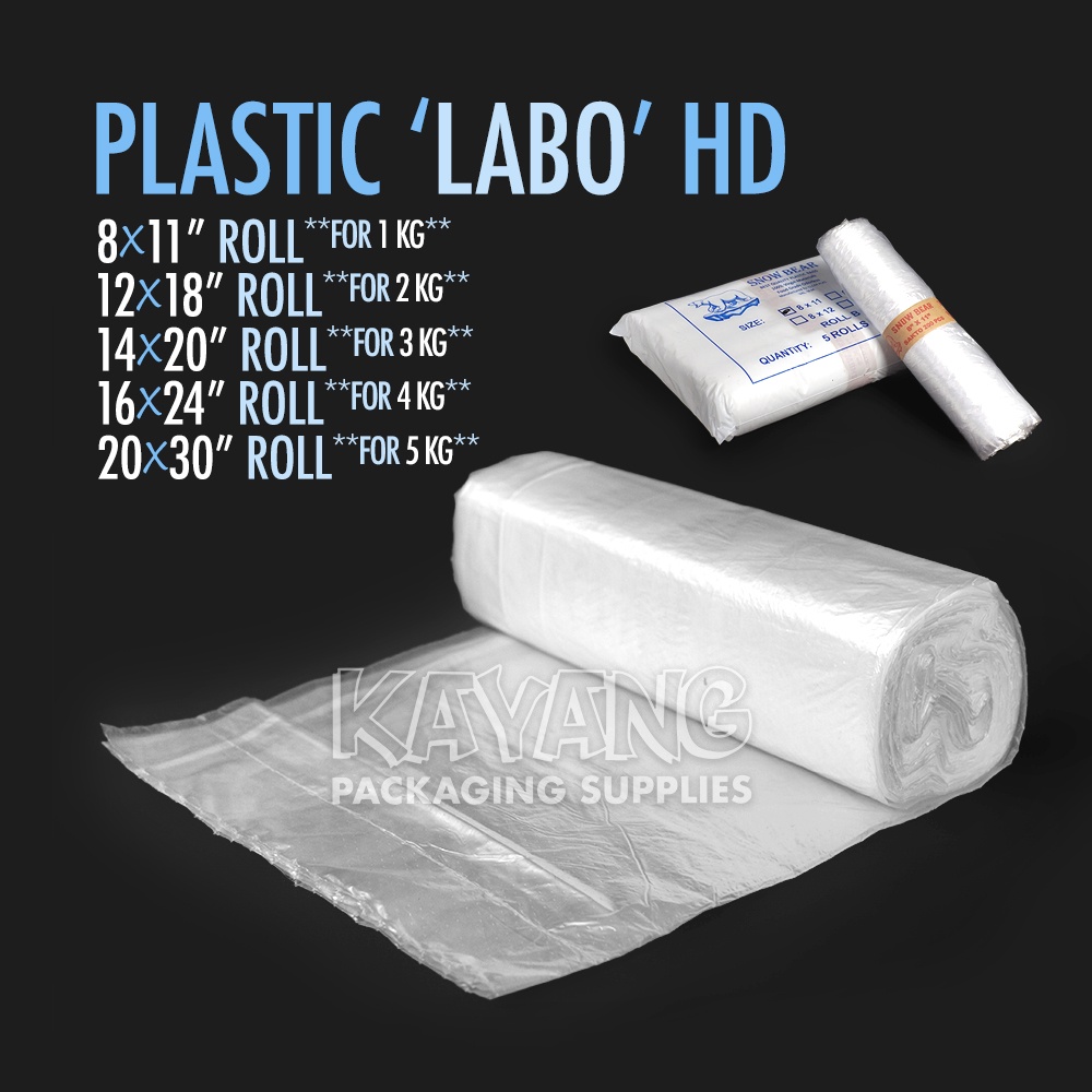 Plastic Labo Rollbag 8x11, 10x14, 14x20, 16x24, 20x30 (Roll bags ...