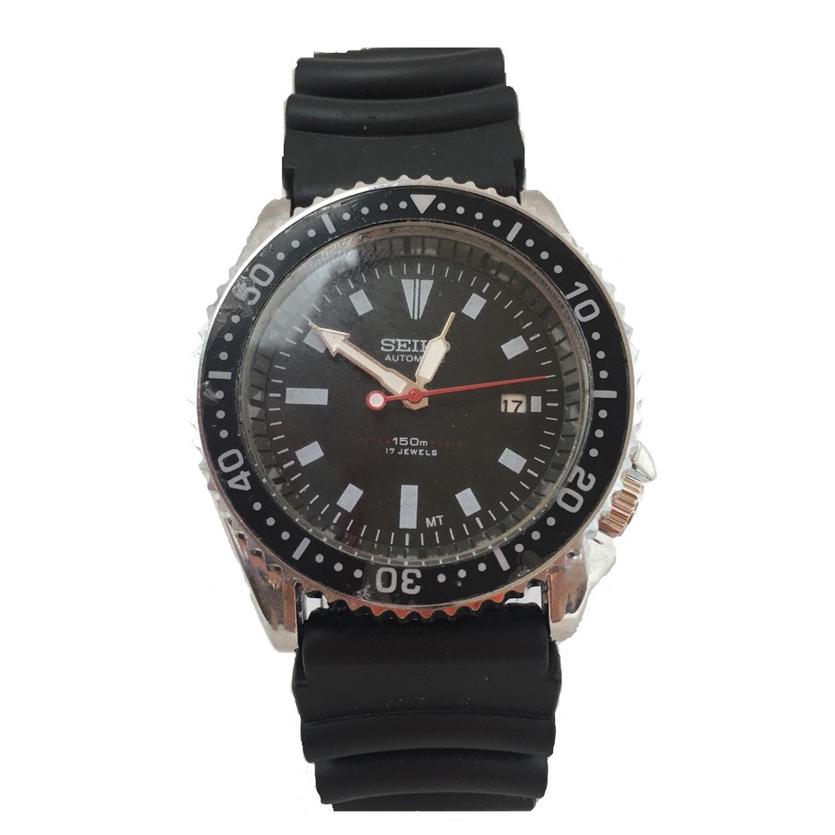 SEIKO 5 Analog Wrist Watch Divers 150m Rubber Strap Black Dial Men ...