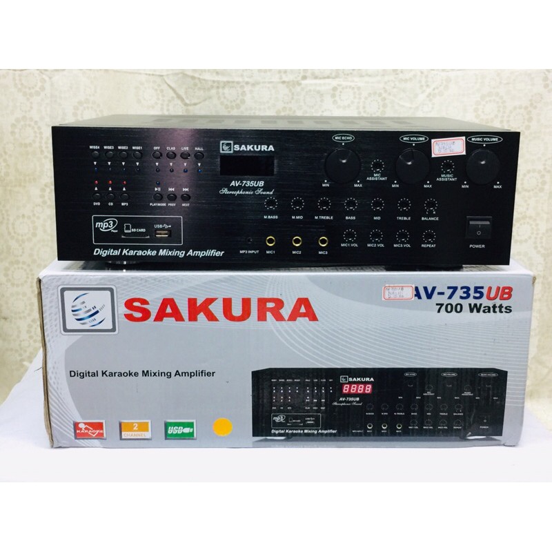 SAKURA AV-735UB AMPLIFIER 700WX2 | Shopee Philippines