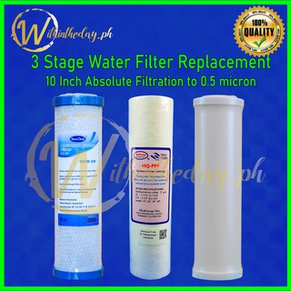 3 Stage Water Filter Complete Set Housing Absolute Filtration 0.5 ...