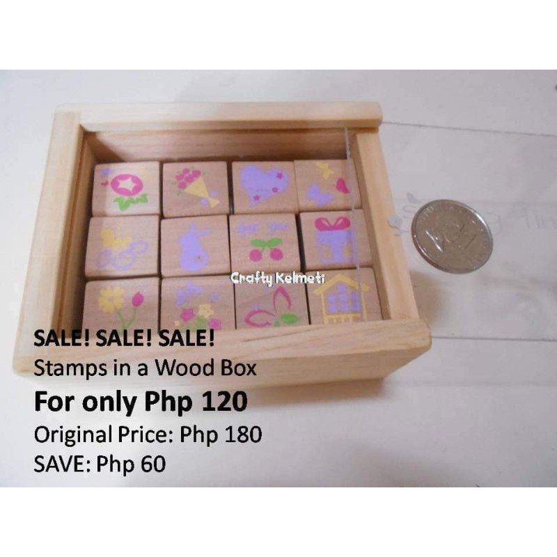 SALE Stamp in A Wood Box (Rubber Stamps) | Shopee Philippines