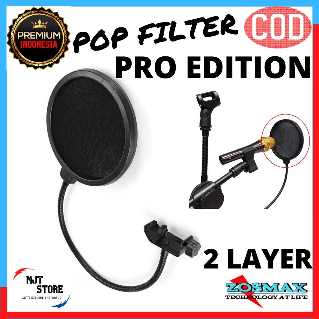 Pop Filter Microphone Dual Layer Shield Pro Edition Zosmax | Shopee ...