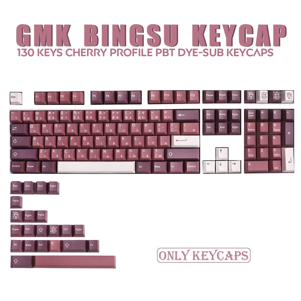 130 Keys PBT GMK Bingsu Keycap Cherry Profile DYE-SUB Personalized Keycaps For Mechanical ...