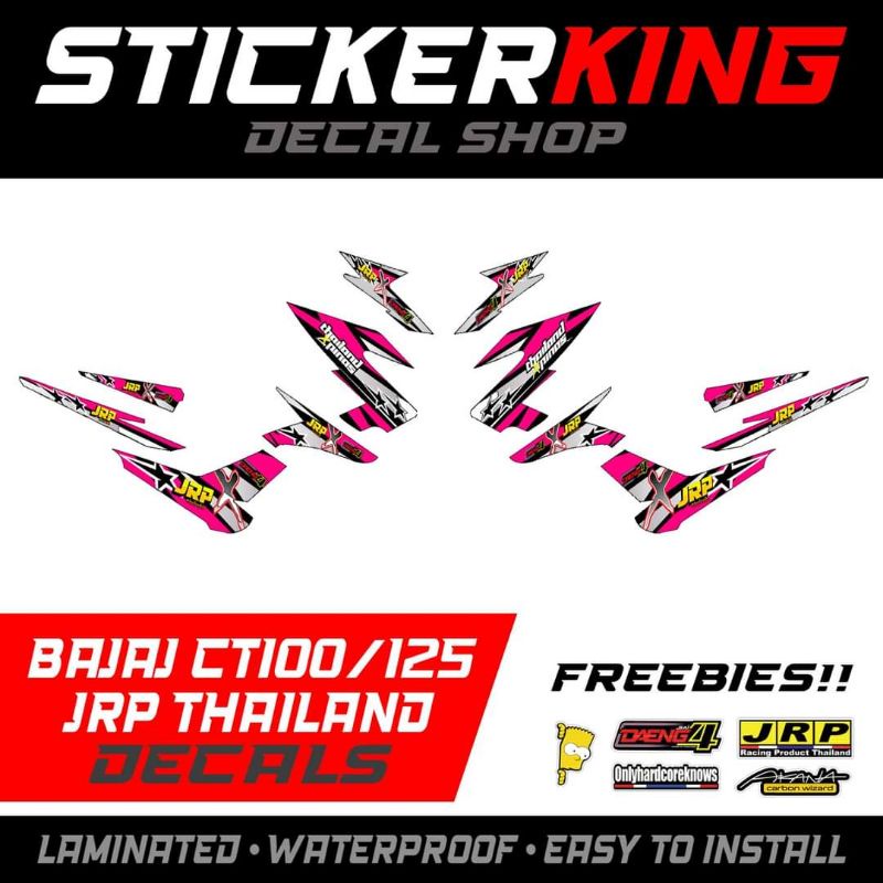 Bajaj CT100/125 JRP Decals (Pink) | Shopee Philippines