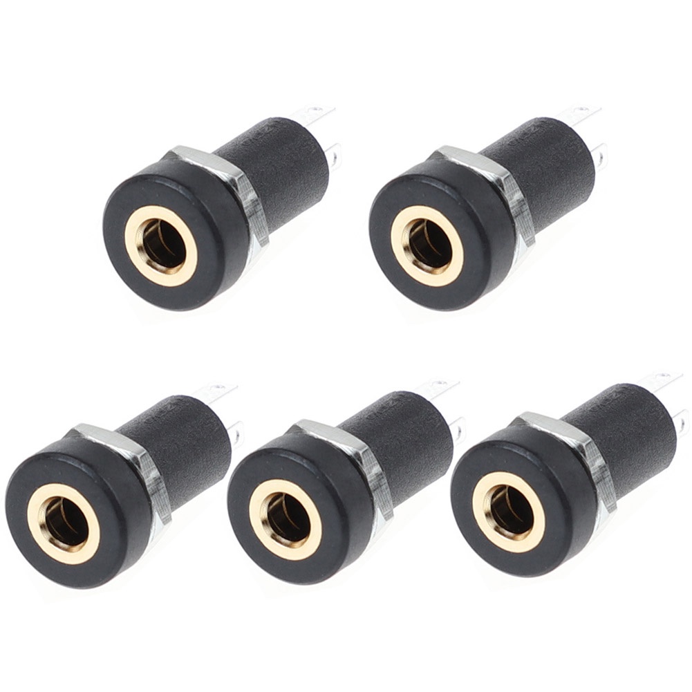 5PCS 3.5mm 4 Pole Audio Socket PJ-392A Black Panel Mount Gold Plated ...