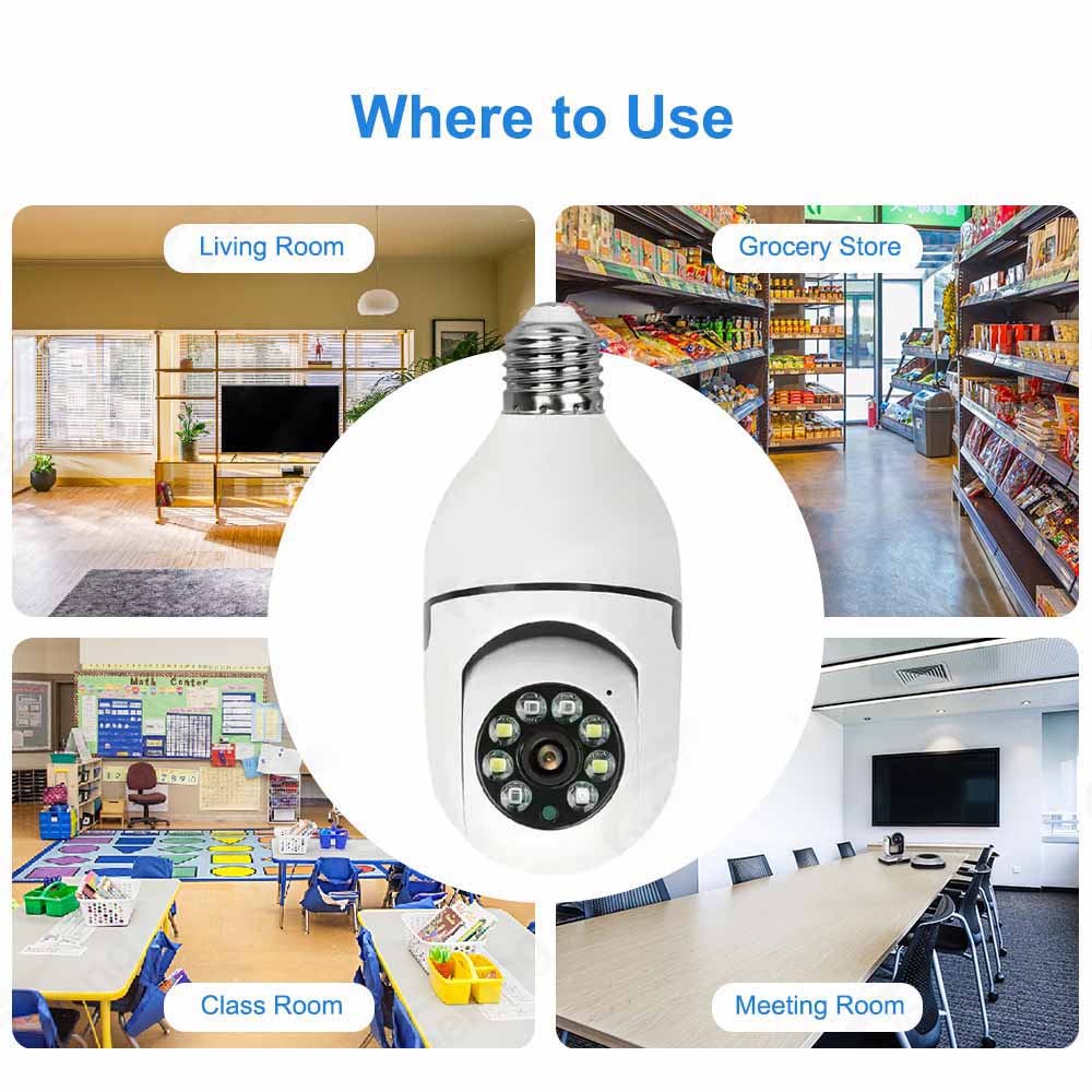 V380 Q15 CCTV IP Camera Wifi Connect To Cellphone With Voice Bulb ...