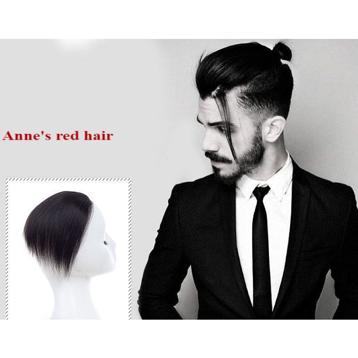 Wig men's replacement piece big back short wig piece invisible head men ...