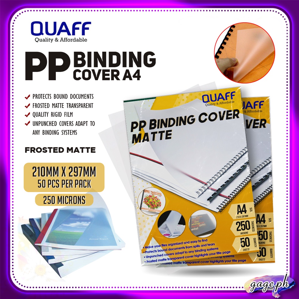 QUAFF PVC Binding Cover 200-250 Microns A4, Short, Long | Shopee ...