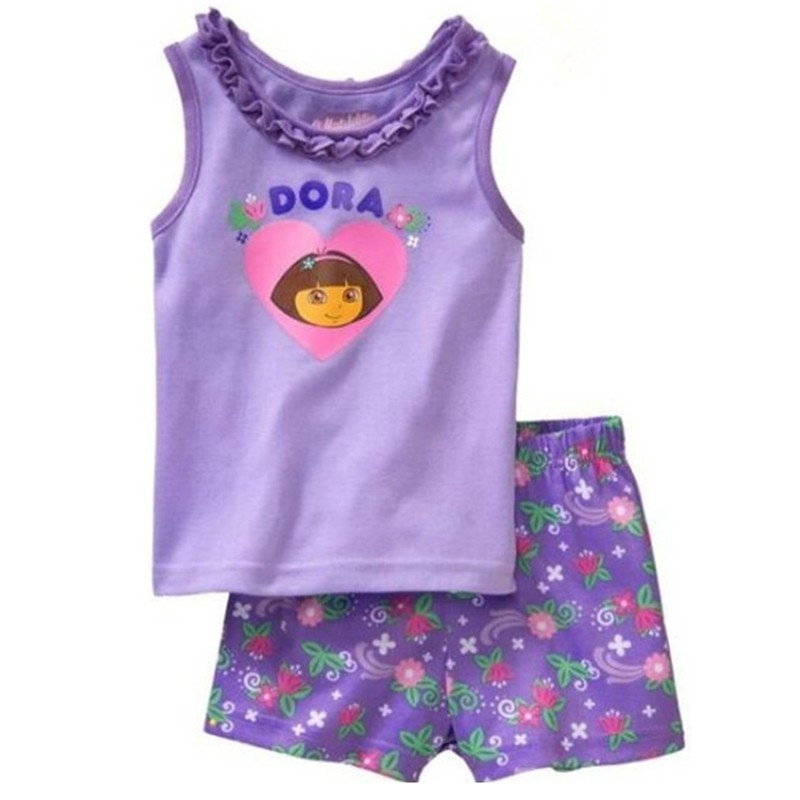 Dora the Explorer Clothes Girls Pajamas Toddler Kids KT Vest Summer ...