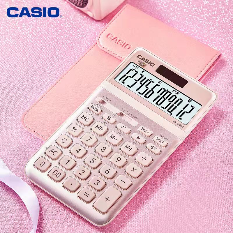 Calculator - CASIO JW200SC Pink with LEATHER CASE LTD QTY ONLY | Shopee ...