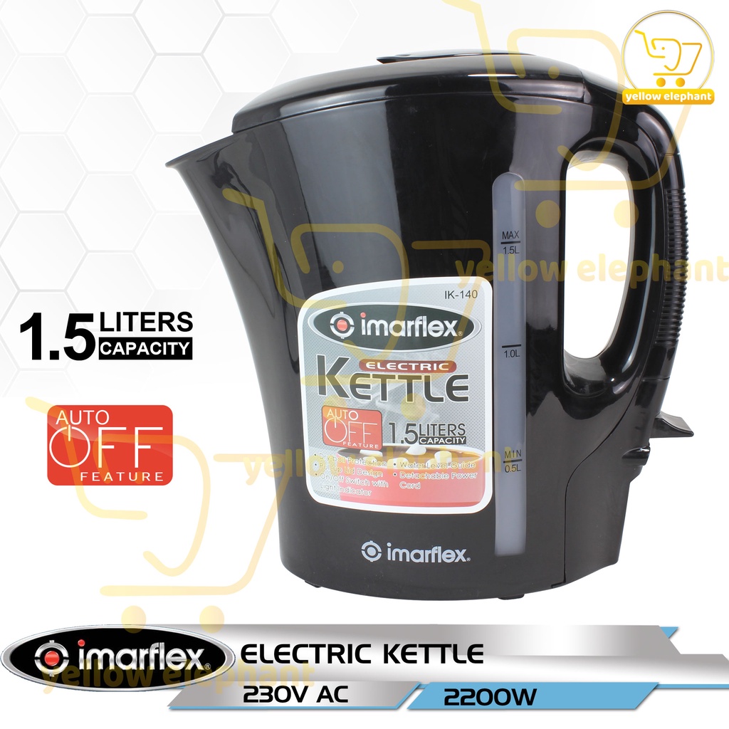 Imarflex 1.5l Electric Kettle Black 230v 2200w | Shopee Philippines