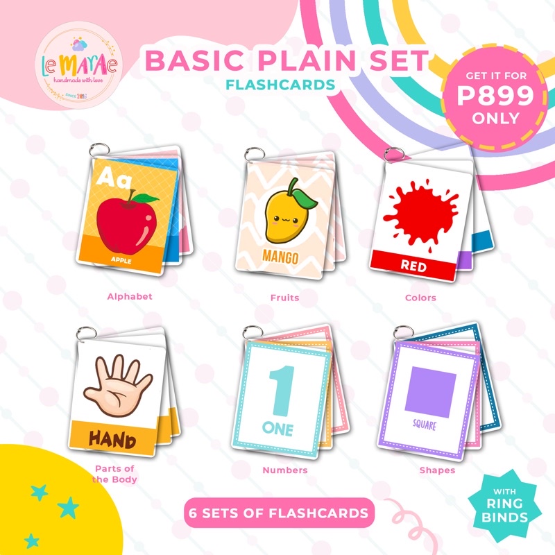 Basic Plain Set for Kids and Toddlers Flashcards ALL SET RINGBINDS ...