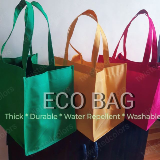 Eco Bag Polyfine Fabric 9X12.5X11 Inches | Shopee Philippines