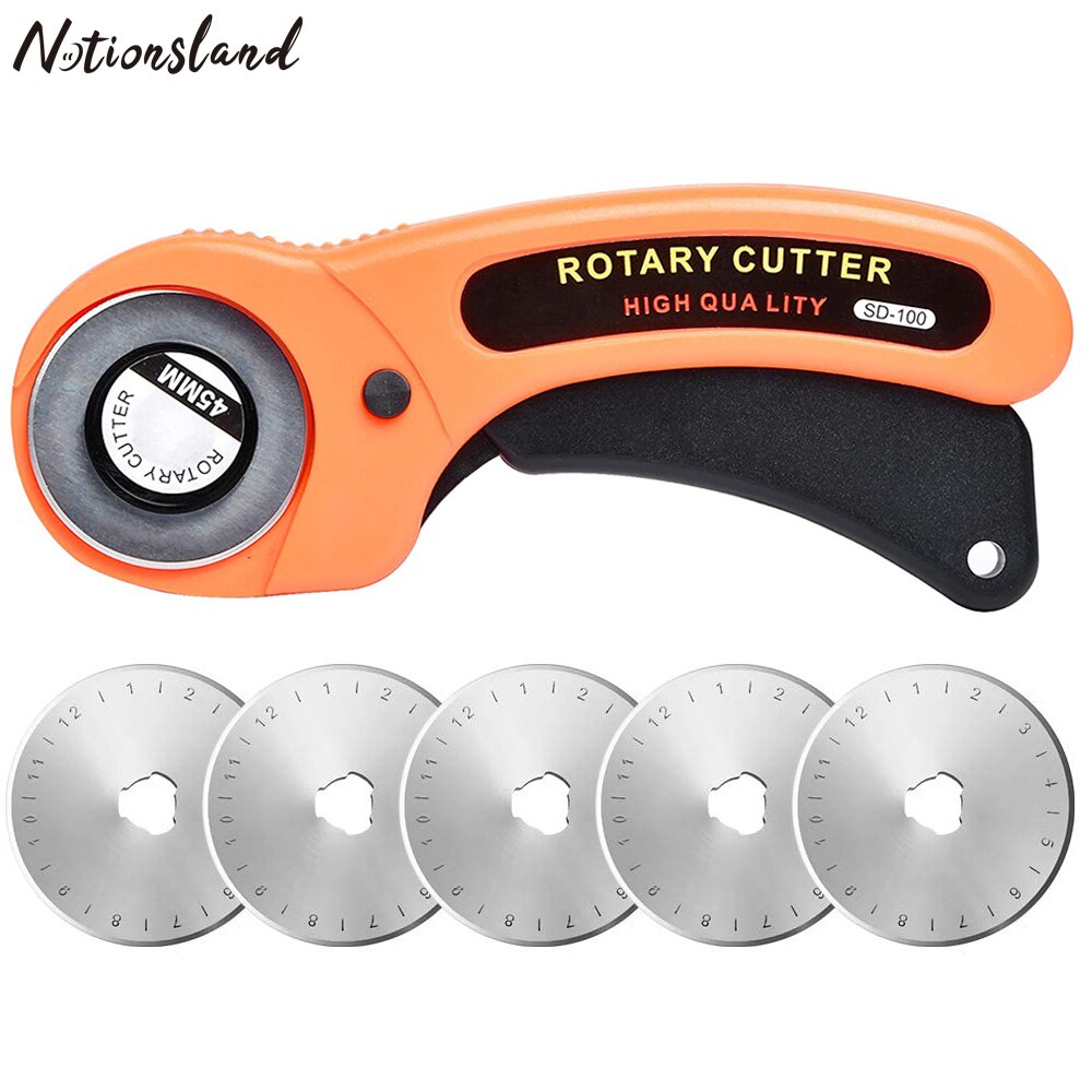 Leathercraft 45mm Rotary Cutter with 5 Blades Leather Cutting Tool ...