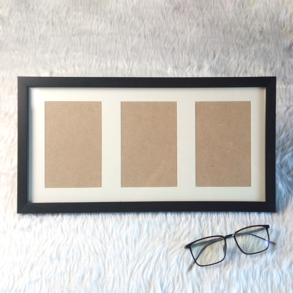 FRAME 4R (4"X6") collage 3pcs + photo print, 1" matting on all sides ...