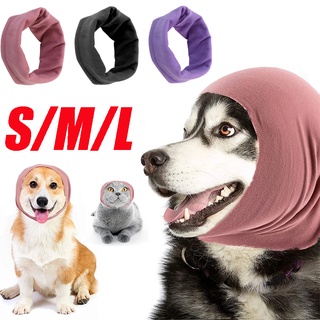 Pet Headscarf Cat Dog Noise-proof Ear Cover Bathing Grooming Soft ...