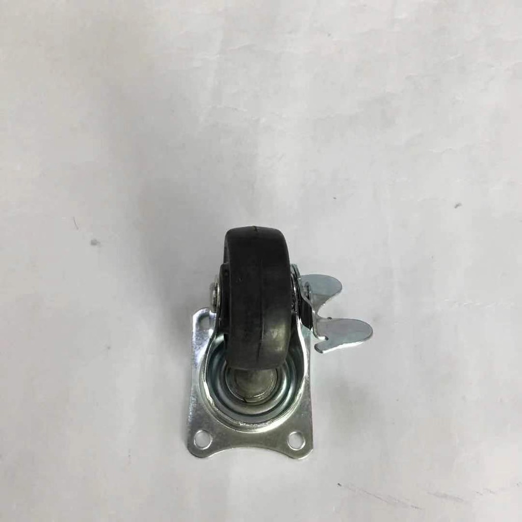 Caster wheel 2''inch swivel w/ lock black rubber wheel w/ plate 7x5x2cm ...