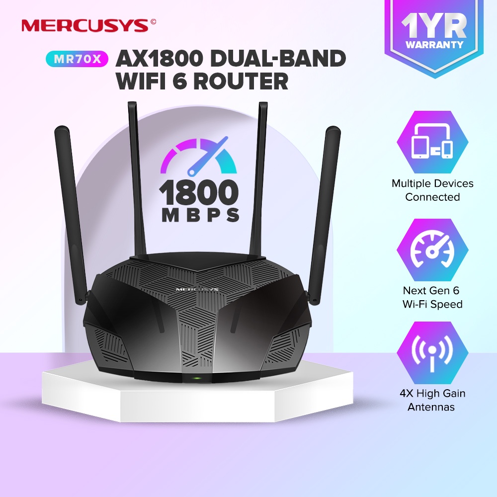 Mercusys Router Wifi 6 | MR70X | Dual Band Wireless Router | MU-MIMO ...
