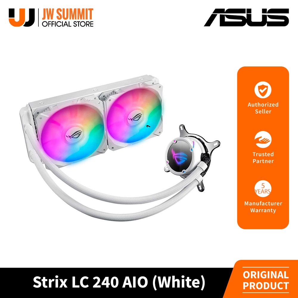 Asus ROG Strix LC 240 AIO liquid CPU cooler w/ Aura Sync, & dual ROG ...