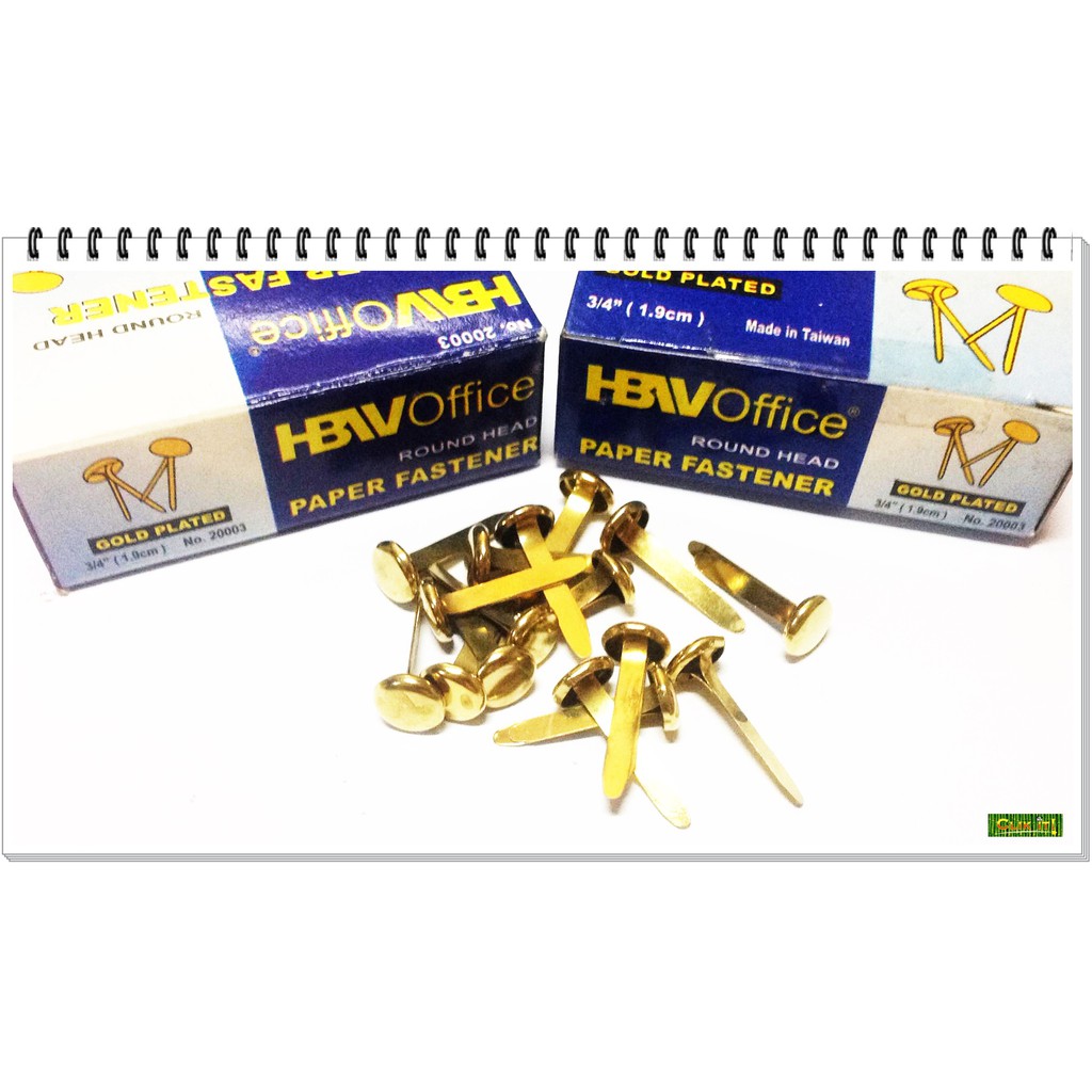 Paper Fastener Round Head Gold Plated | Shopee Philippines