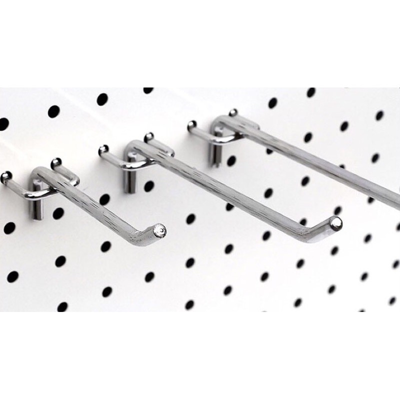 [HOOK] 10pcs Chrome Plated Pegboard Hook (10cm - 30cm) Display Hooks ...