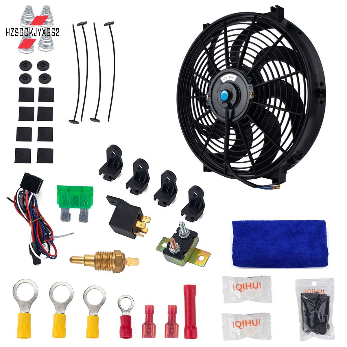 -Universal High Performance 12V Slim Electric Cooling Radiator Fan with ...