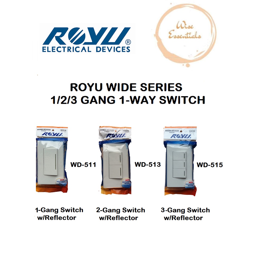 ROYU Wide Series 1Gang/2Gang/3Gang Switch | Shopee Philippines