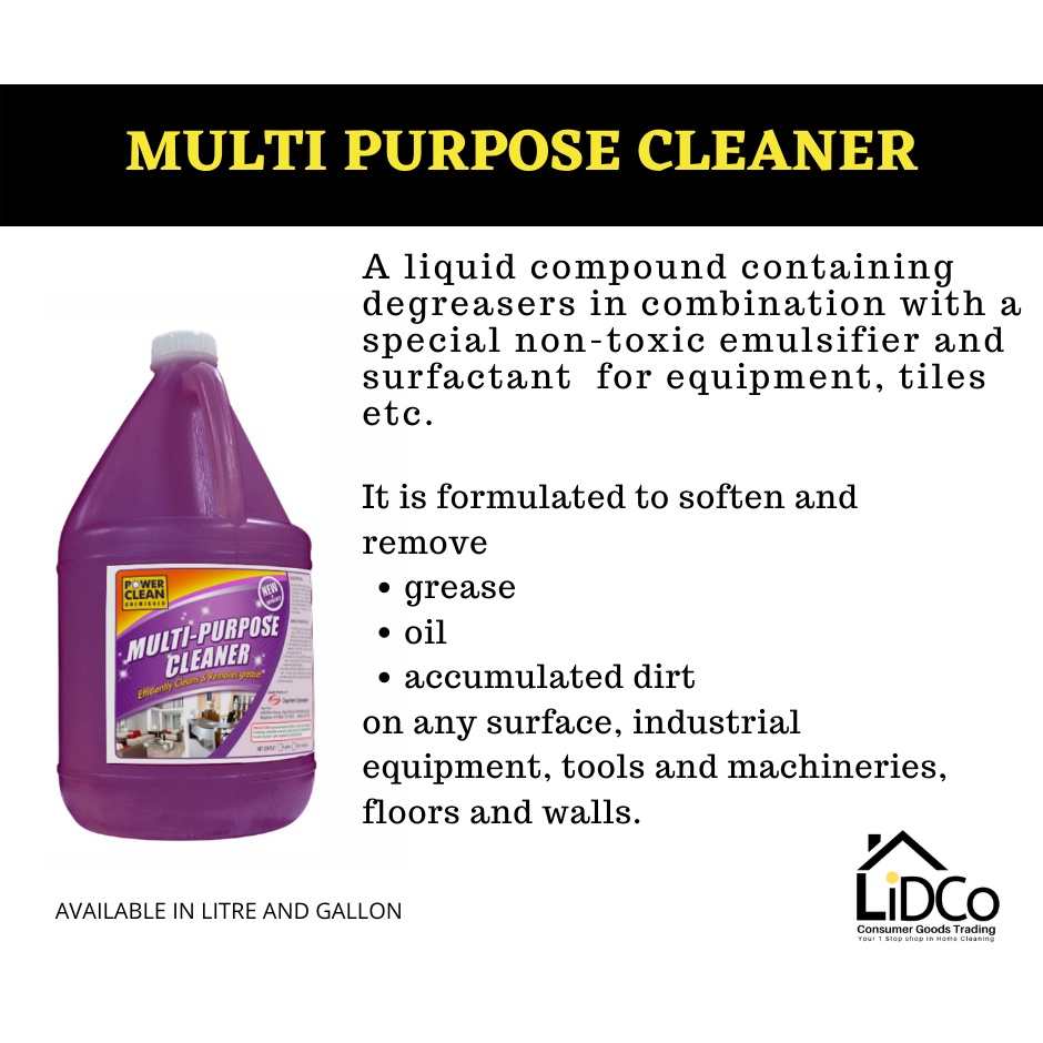 Poweclean MULTI PURPOSE CLEANER Gallon presyo ₱279