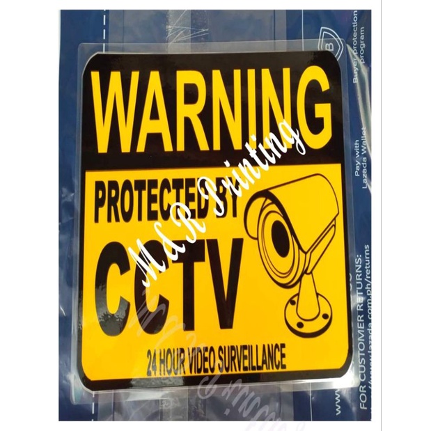 CCTV warning signage laminated Round | Shopee Philippines