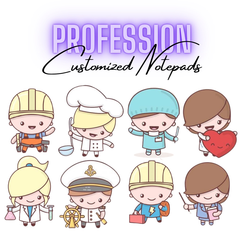 CUSTOMIZED / PERSONALIZED NOTEPADS (PROFESSION BROCHURE) | Shopee ...