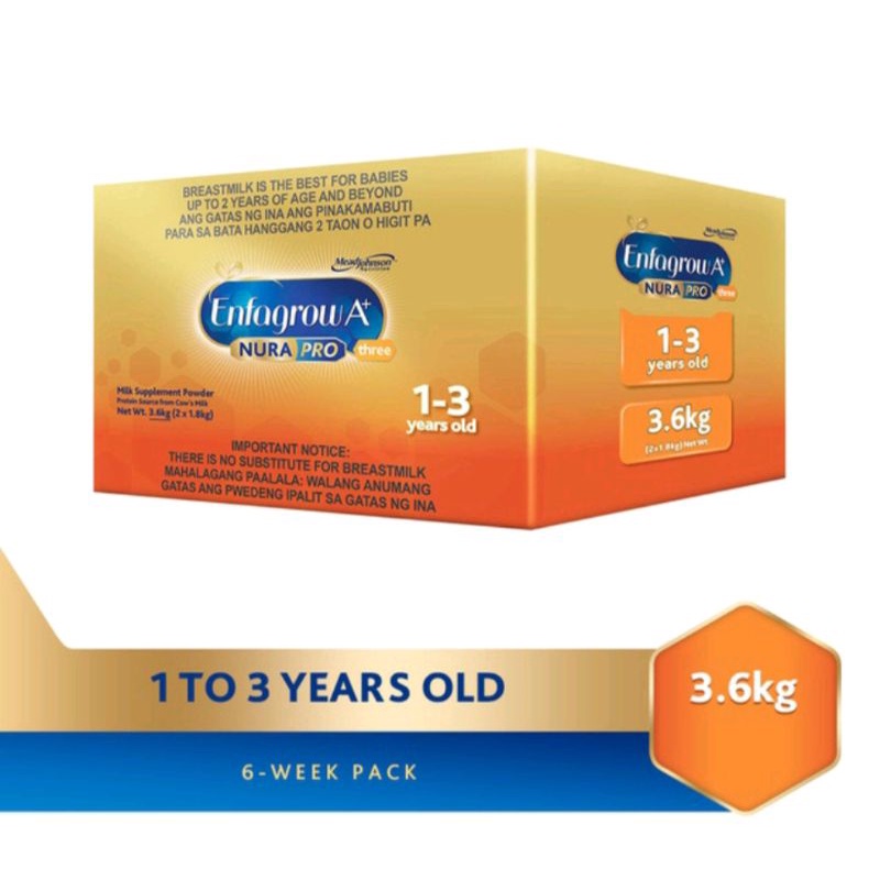 Enfagrow A+ Three Nurapro 3.6kg Milk supplement powder for 1-3yrs old ...