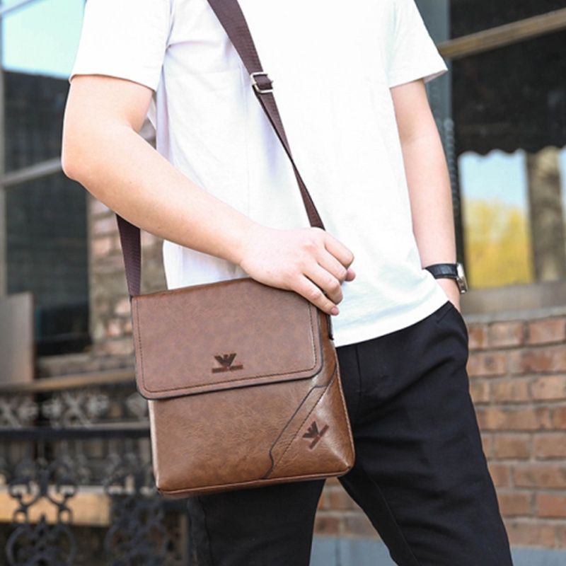7203# large Leather men's long shoulder strap bag. Can be single ...