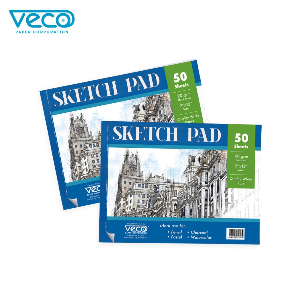 Veco Paper Sketch Pad Padded 50's Set (2pcs) | Shopee Philippines