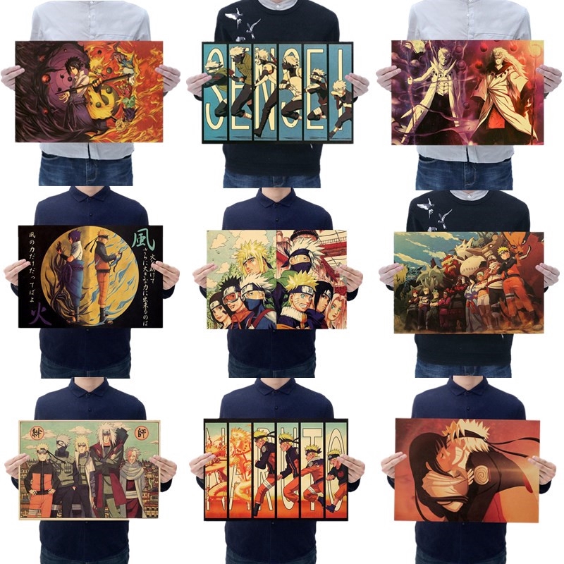 Naruto Sasuke Vintage Posters Anime Room Decoration Stickers Wall Decor ...