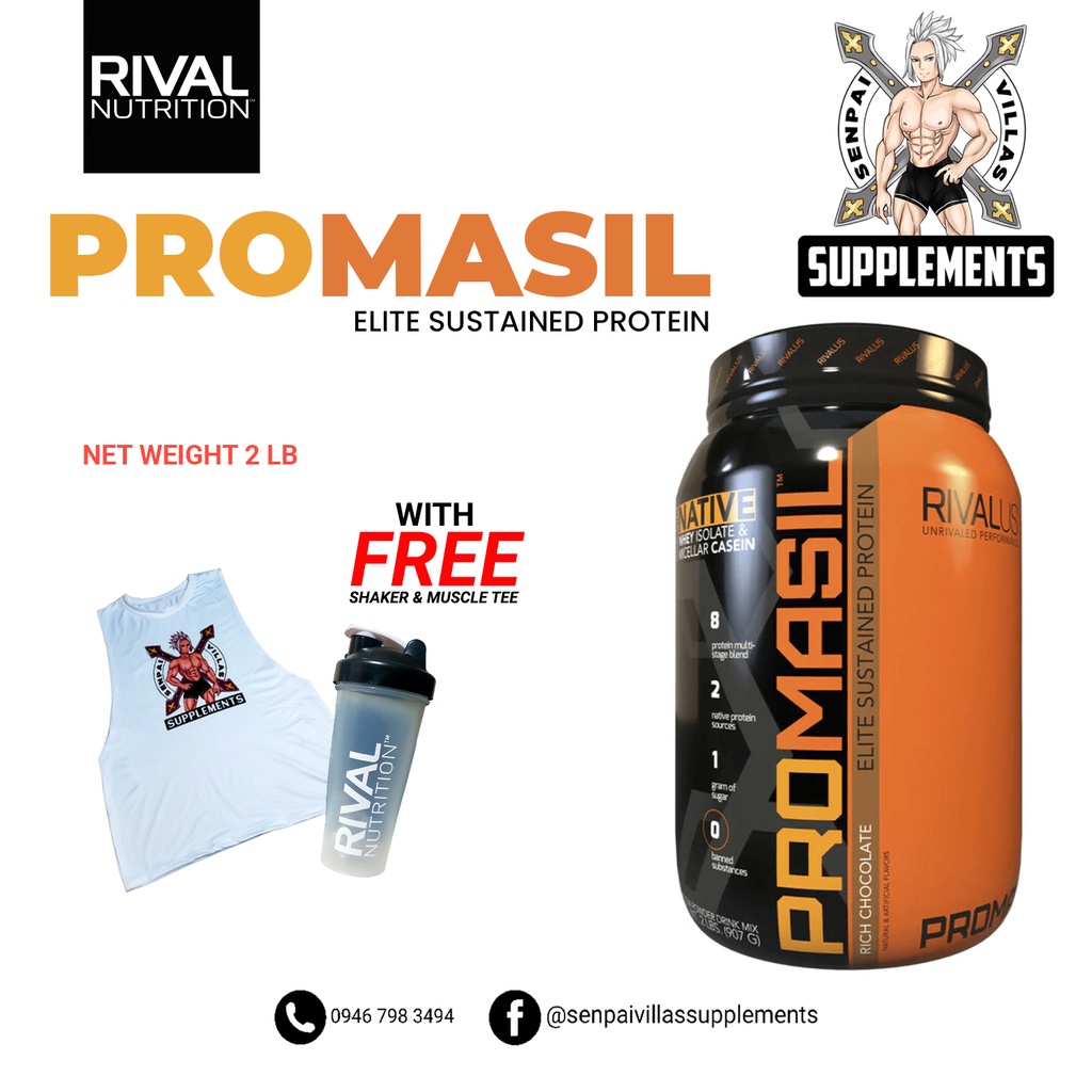 RIVALUS PROMASIL ELITE SUSTAINED PROTEIN 2LBS WITH FREE SHAKER AND ...