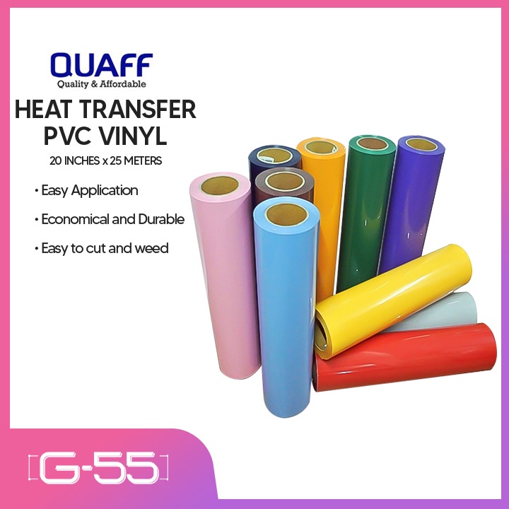 QUAFF PVC Heat Transfer Vinyl 20" (CDP01 - CDP15) PER YARD, FOR TSHIRT ...