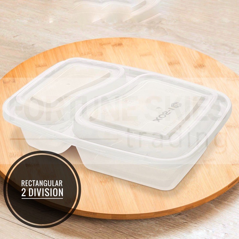 IBox 2-Division Bento Box Rectangular Microwavable Container - 50 pcs ...