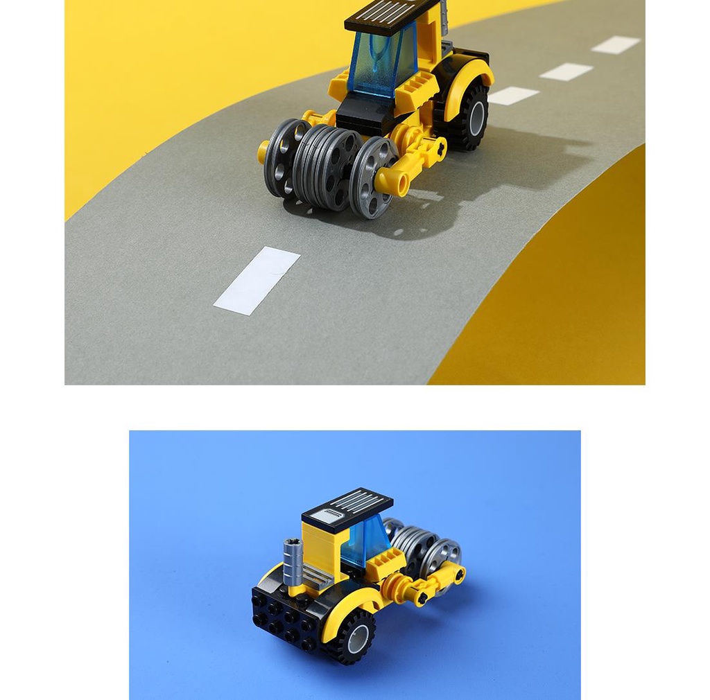 MINISO Construction Vehicles Building Blocks Road Roller | Shopee ...