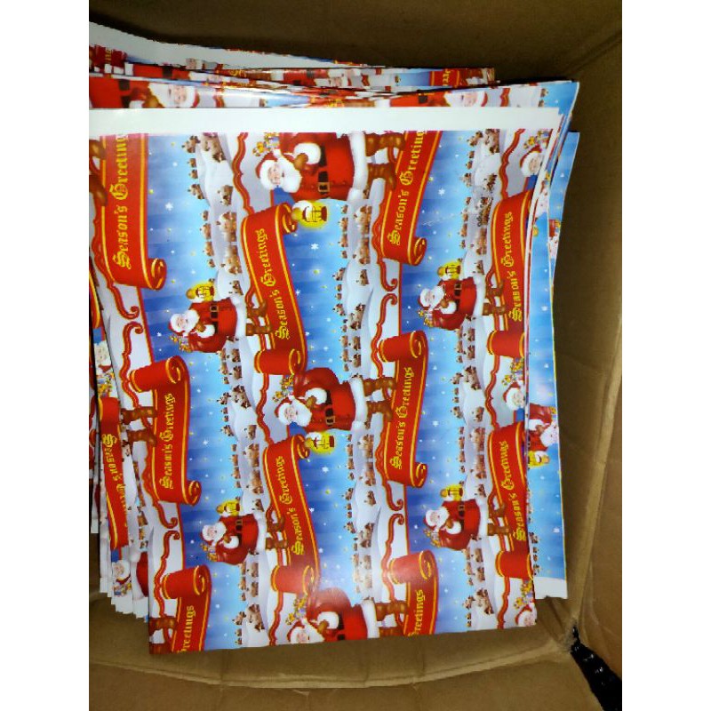 Christmas Wrapper Coated Glossy Folded Thick ( per piece ) | Shopee ...