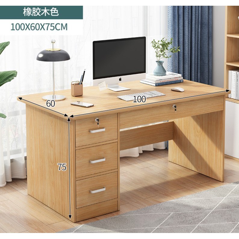 Office Home Computer Desktop Desk Table with Drawers & Keylocks 100cm x 60cm | Shopee Philippines