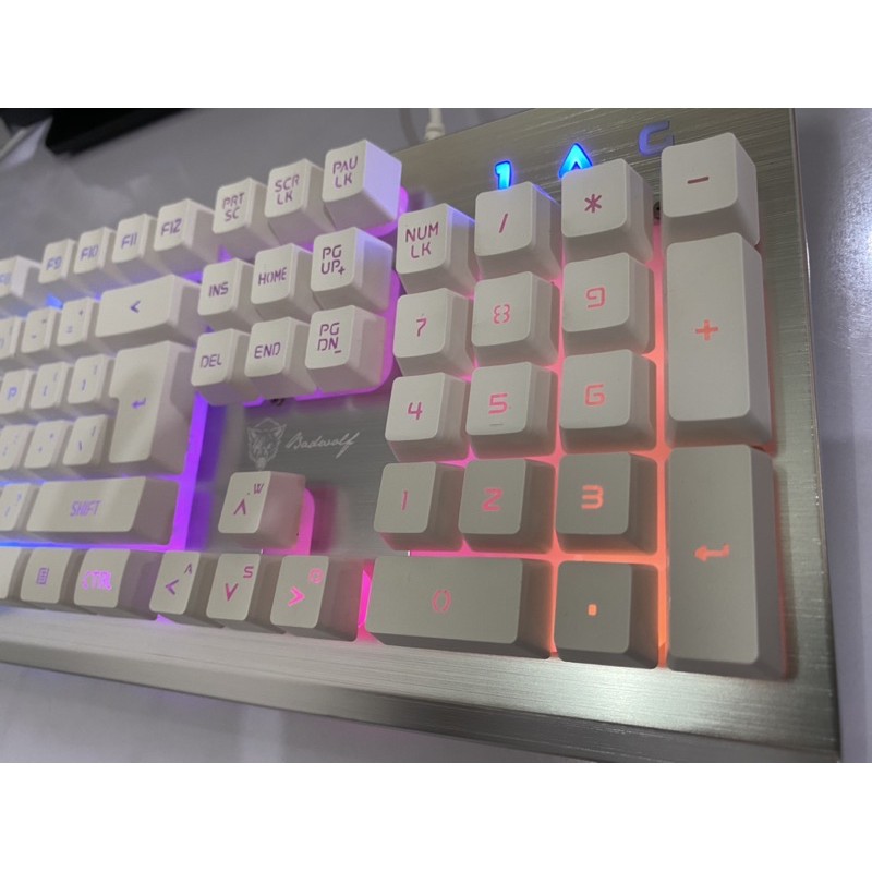 White Keyboard Badwolf Rawrrr RGB led BK-800 | Shopee Philippines
