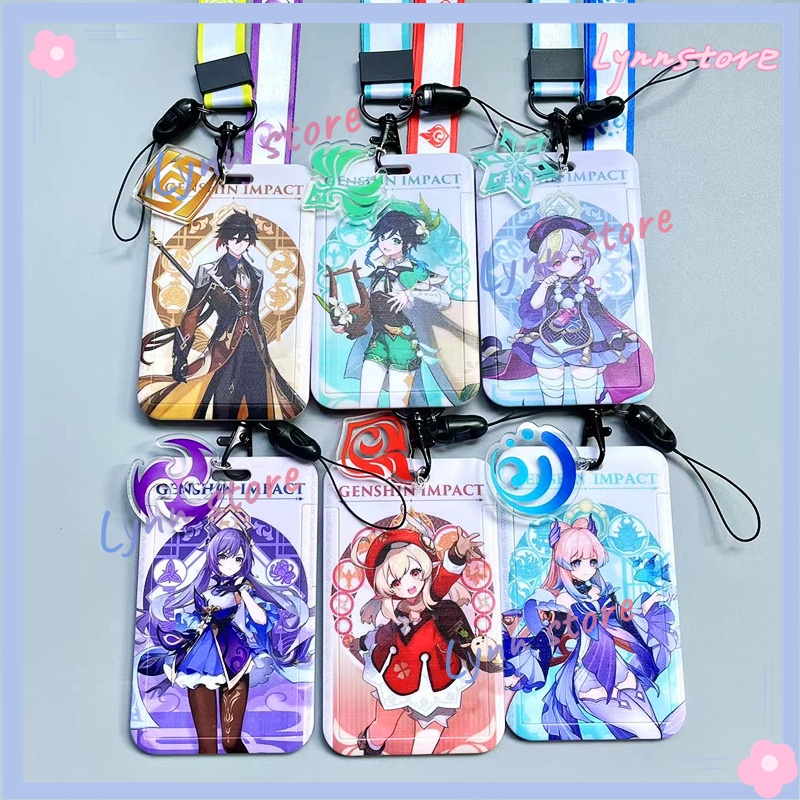 Anime GENSHIN IMPACT Xinyan Yanfei Yae Miko Keqing Klee Card Cases/Card ...