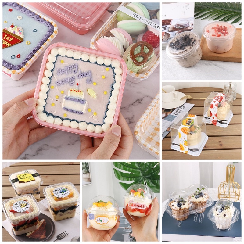 retro checkered box plastic bento box with lid cake box bento box ...