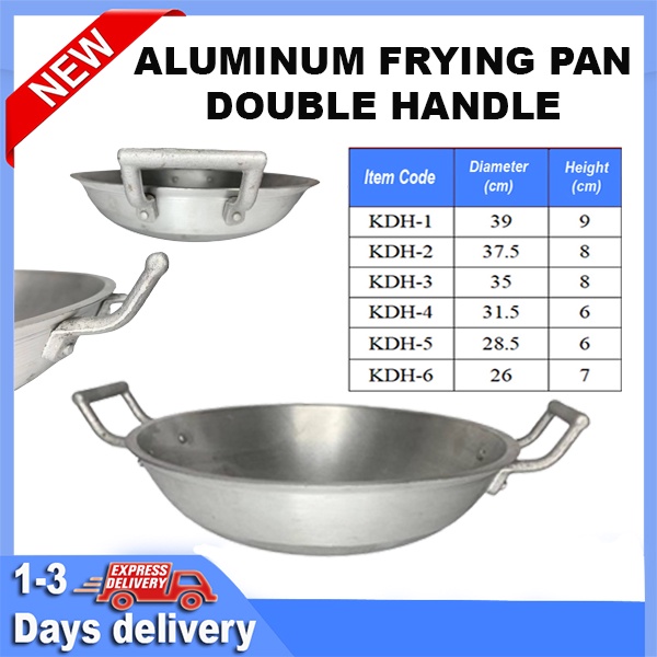 KAWALI / CAWALI DOUBLE HANDLE Frying Pan aluminum makapal cookware (1PC ...
