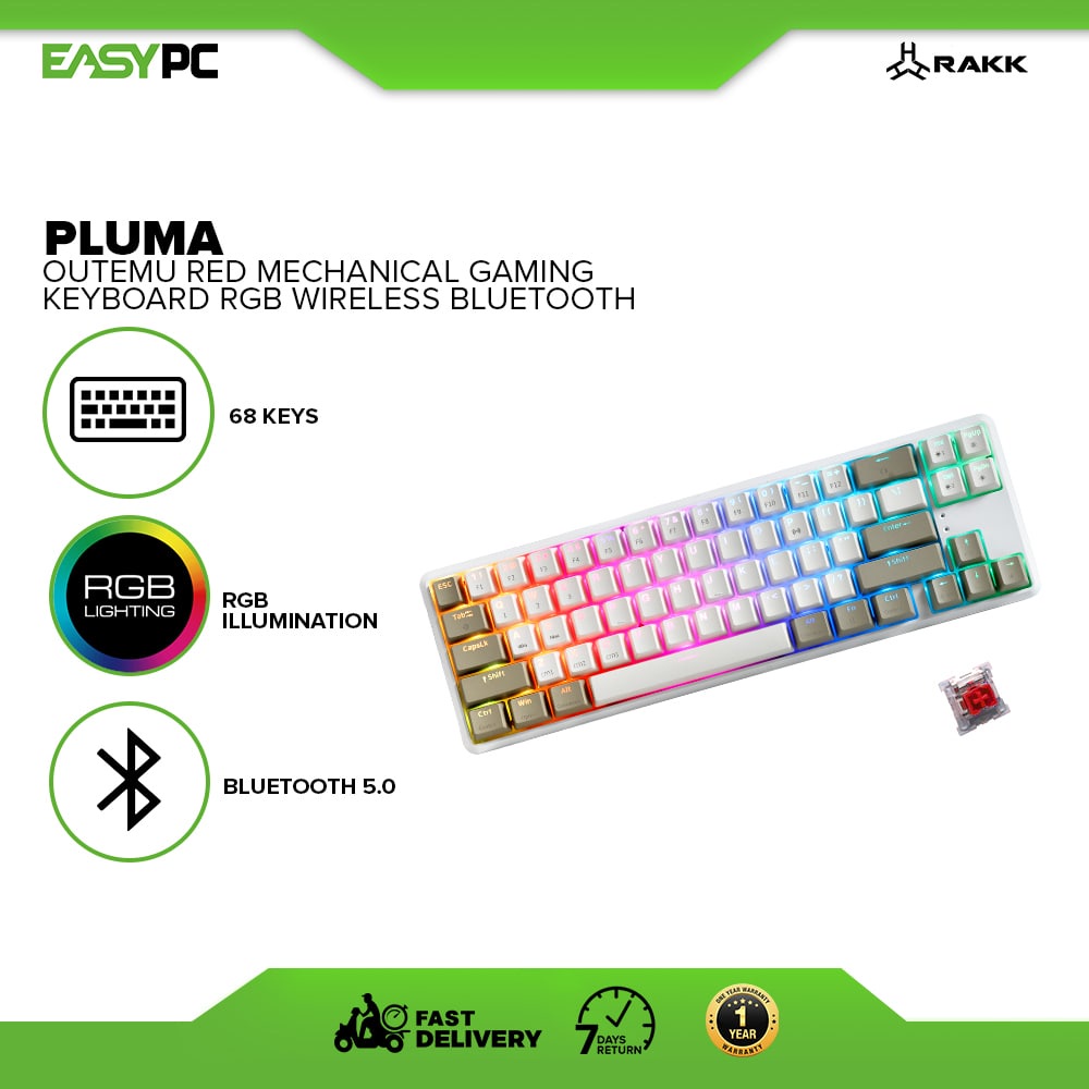 EasyPC | RAKK Pluma 68 Keys RGB Wireless Mechanical Keyboard ...