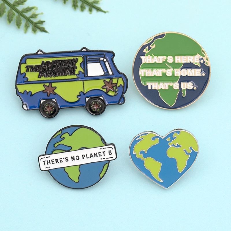 Creative Earth Brooch Pin Environmental Awareness Enamel Pins Earth ...