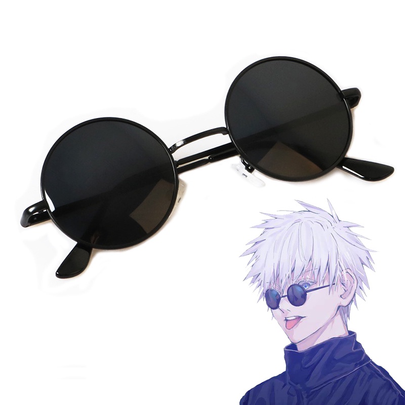 Jujutsu Kaisen Gojo Satoru Cosplay Props Black Glasses Steampunk Round ...