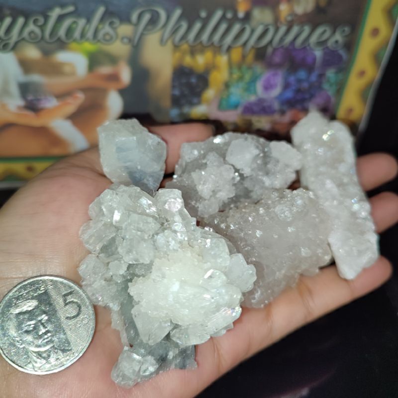 Apophyllite Mini Cluster - for Good luck, Fortune, Prosperity and Abundance | Shopee Philippines
