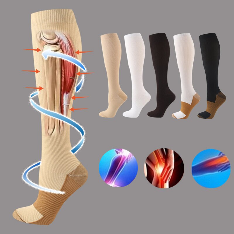 Compression Socks Women's Slim Sleeping Beauty Leg Copper Fiber Simple ...