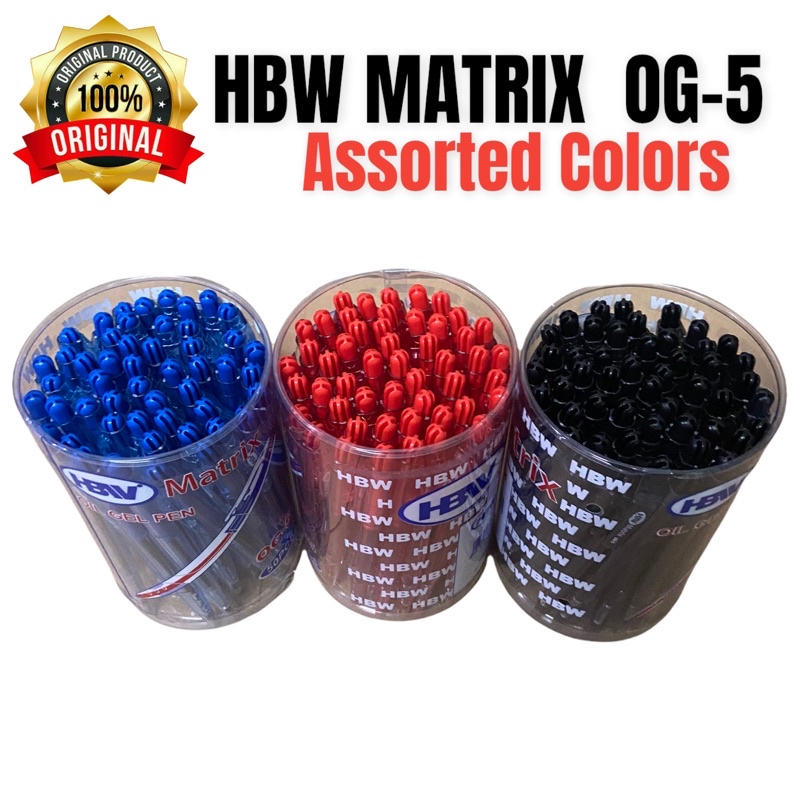 Original HBW MATRIX Oil Gel Pen OG-5 Ballpen(50pcs) | Shopee Philippines